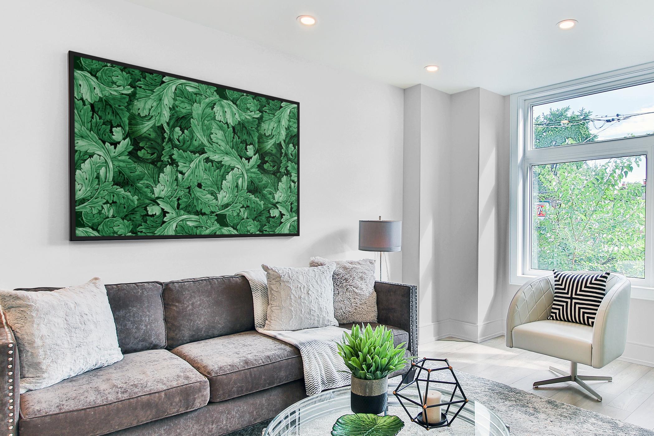 William Morris Green Leaf Pattern Wallpaper Elegant Nature Design ...